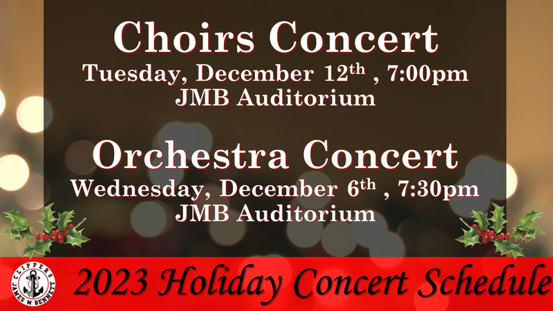 Winter Holiday Concerts 2023 | James M. Bennett High
